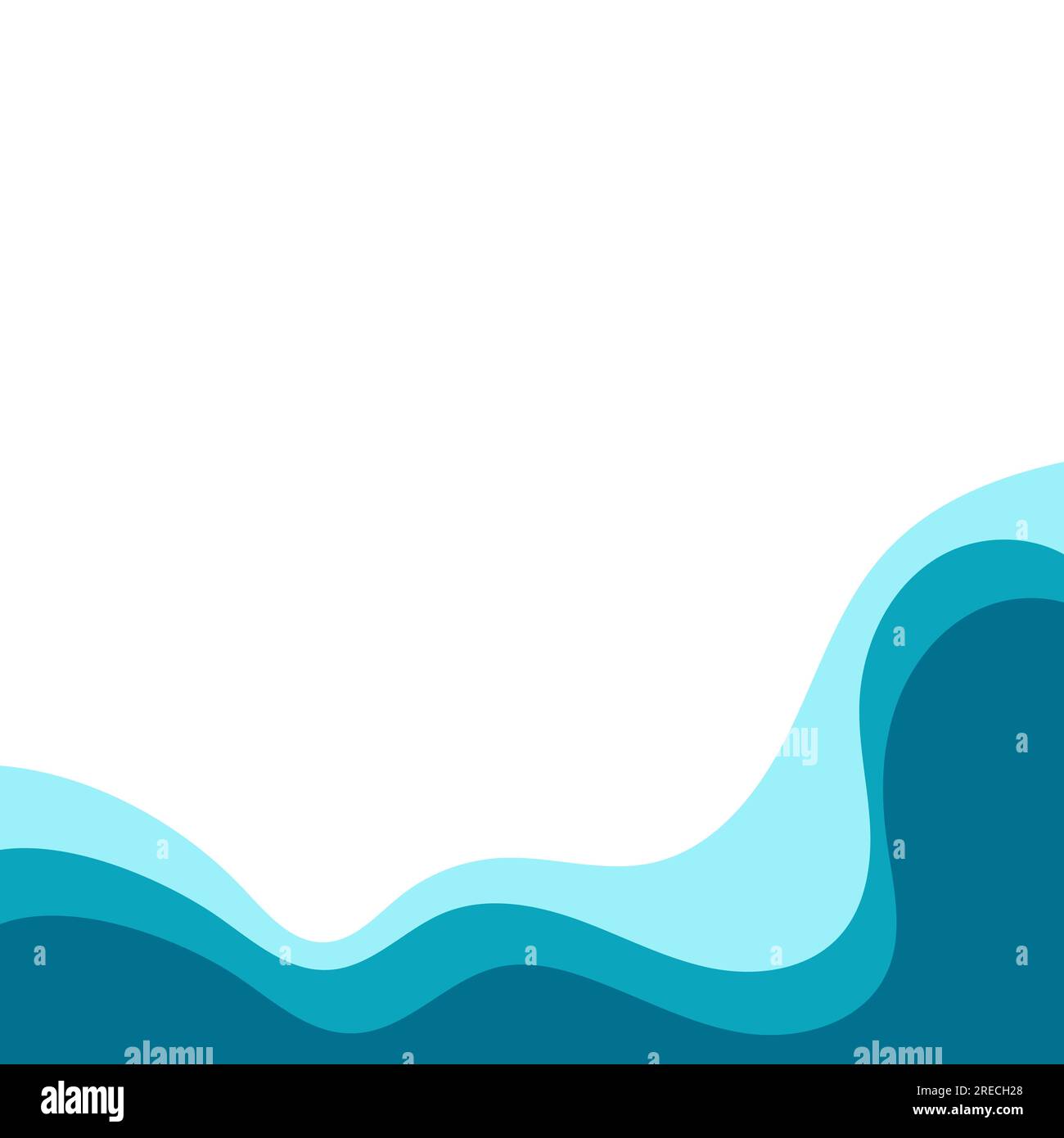 Corner frame water design elements isolate. Waves frame vector Stock ...