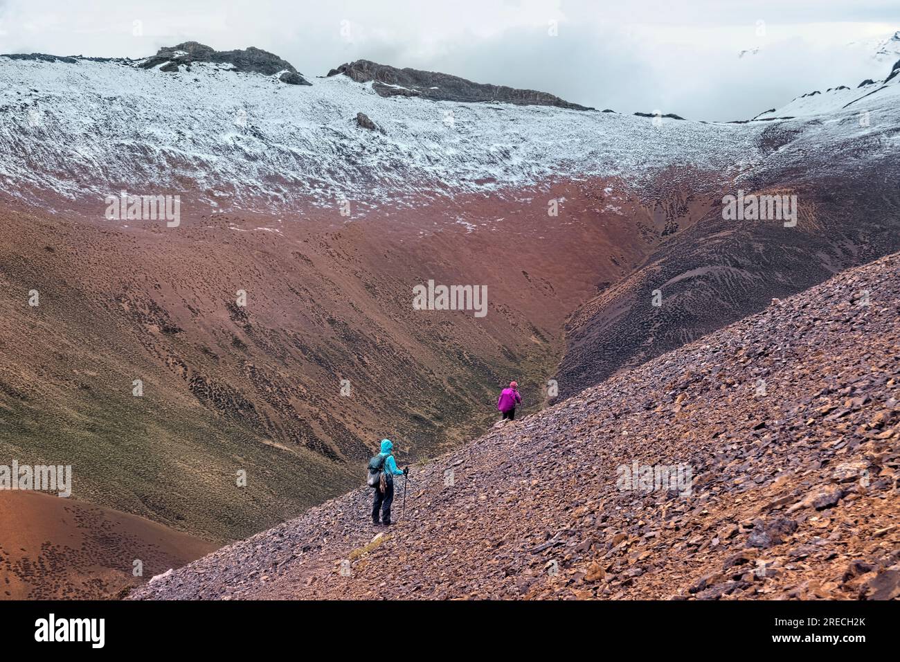 Trekking to the Nialo Kontse La Pass, Zanskar, Ladakh, India Stock ...