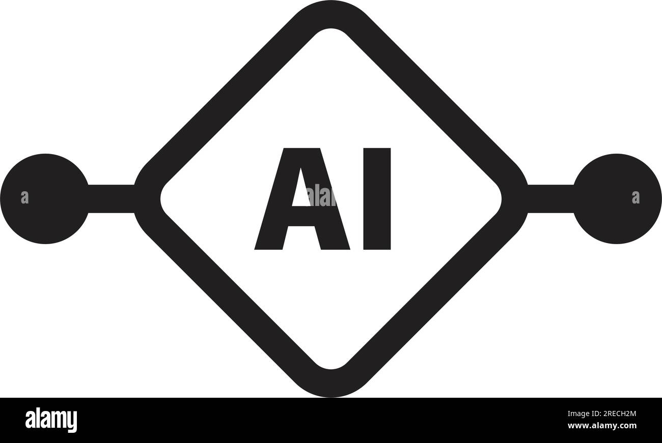 AI, Artificial intelligence icon digital micro chip for computer and ...