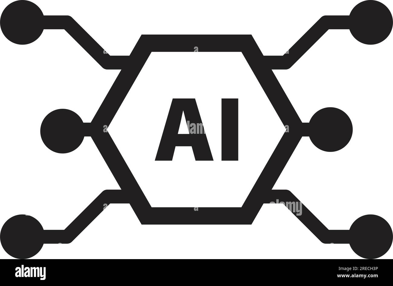 AI, Artificial intelligence icon digital micro chip for computer and ...