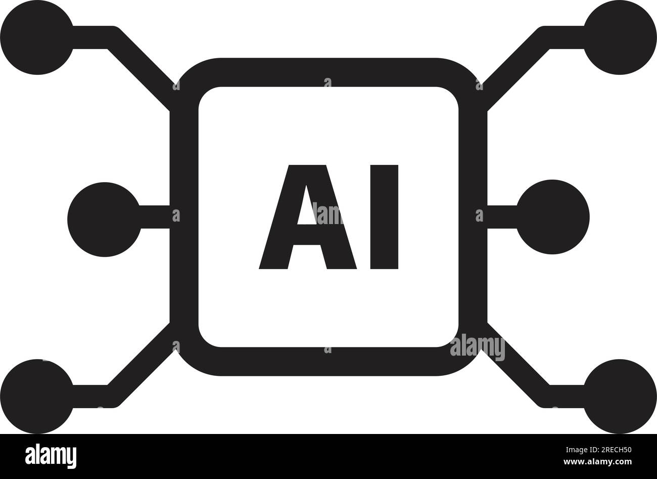 AI, Artificial intelligence icon digital micro chip for computer and ...