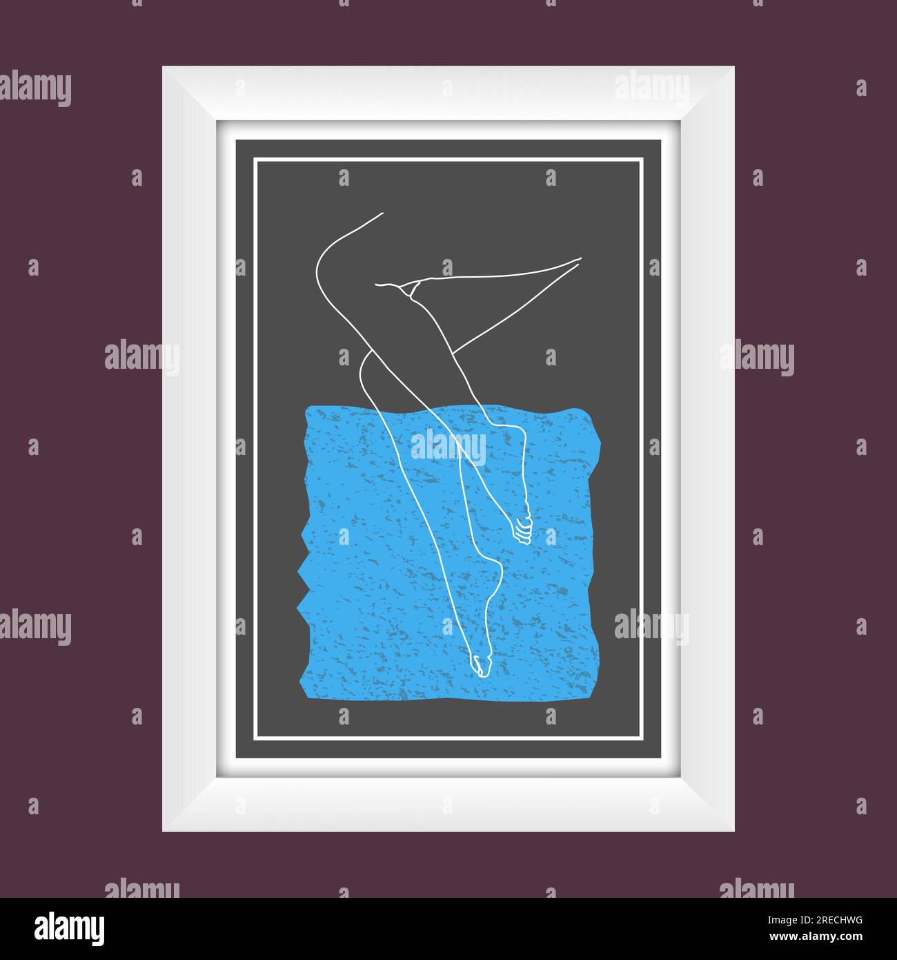 The layout of the painting for wall design. Abstract female legs in ...