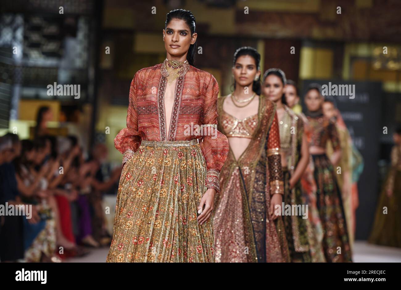 New Delhi, India. 26th July, 2023. Models display creations by Indian ...