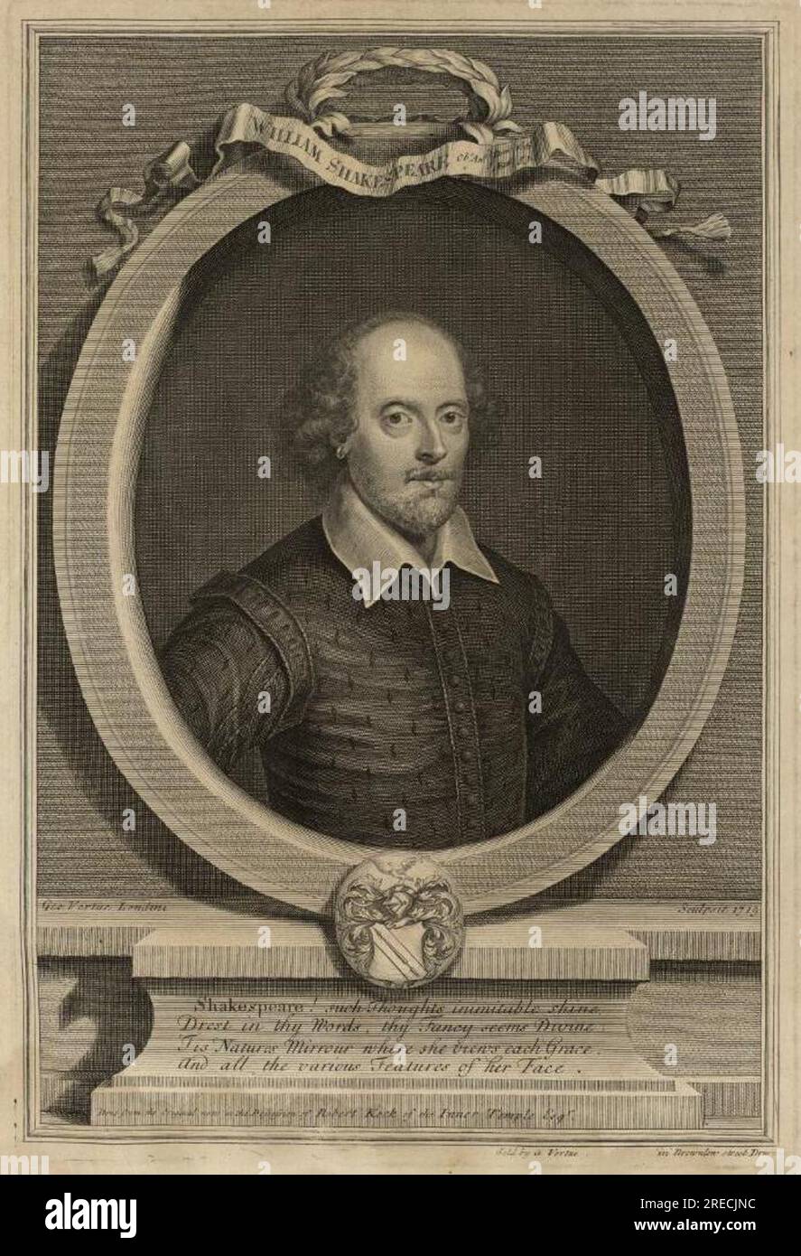 William Shakespeare 1719 by George Vertue Stock Photo - Alamy