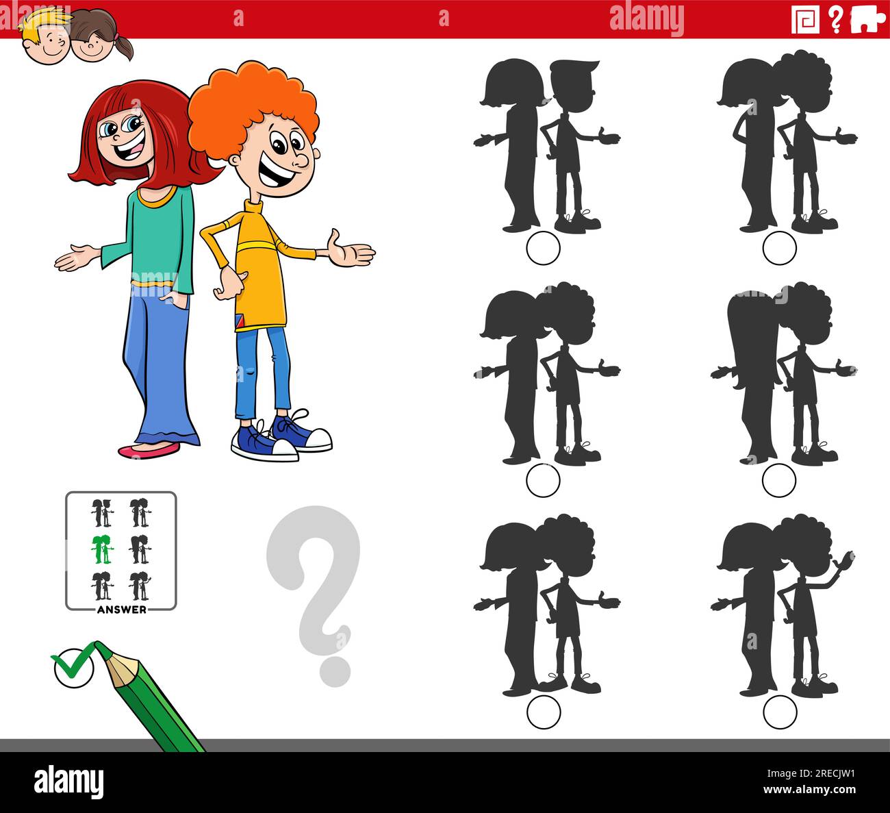 Cartoon illustration of finding the shadow without differences ...