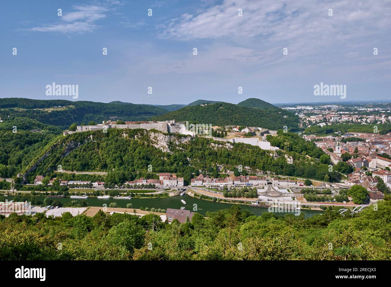 Besancon (north eastern France): view of the citadel and the entrance ...