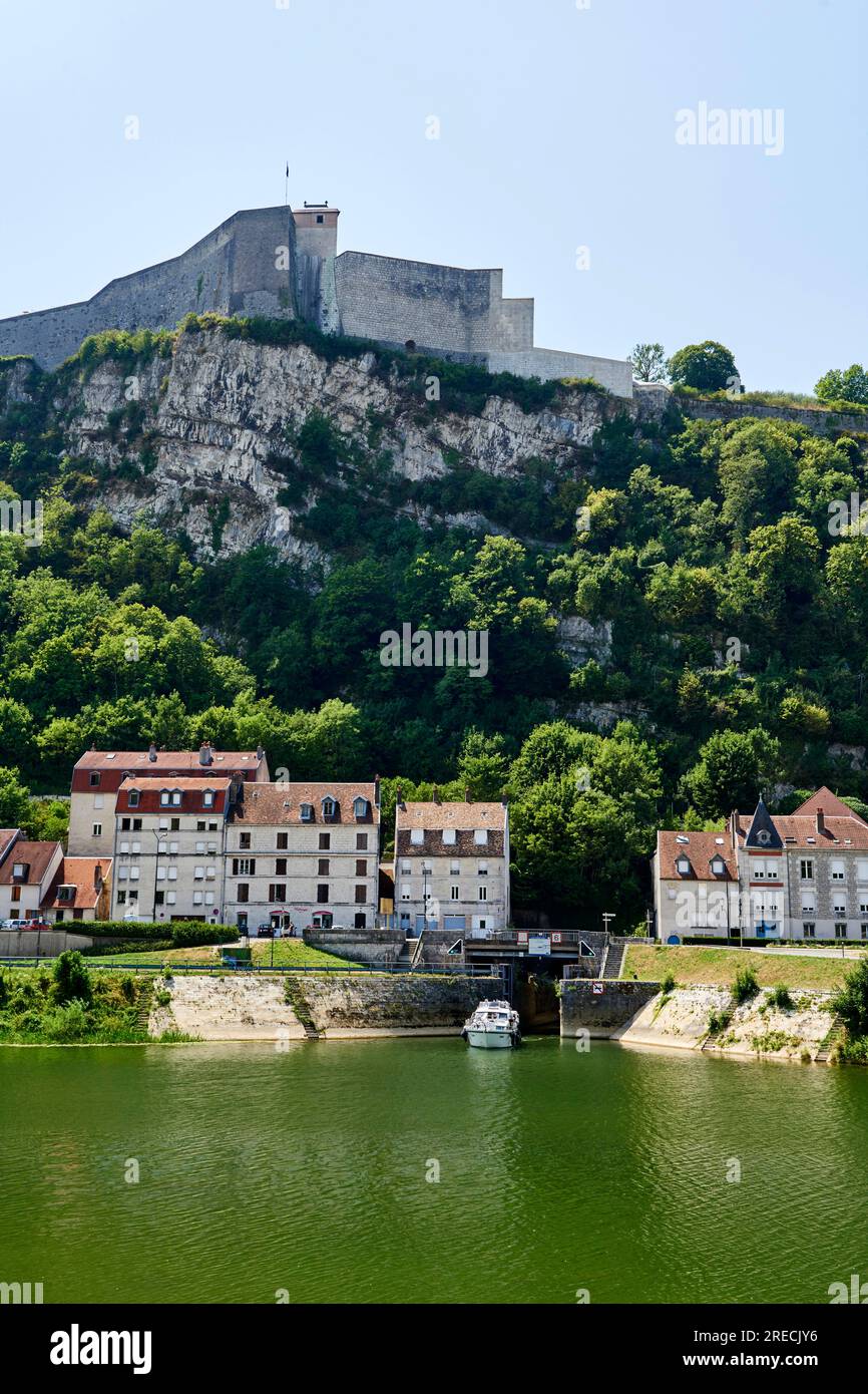 Besancon (north eastern France): view of the citadel and the entrance ...