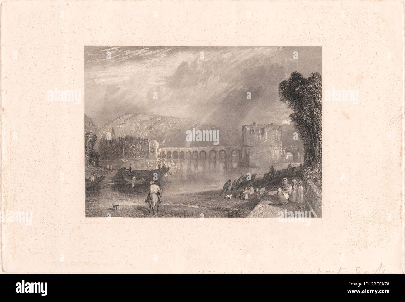 Bridge of Meulan 1835 by John Cousen Stock Photo - Alamy