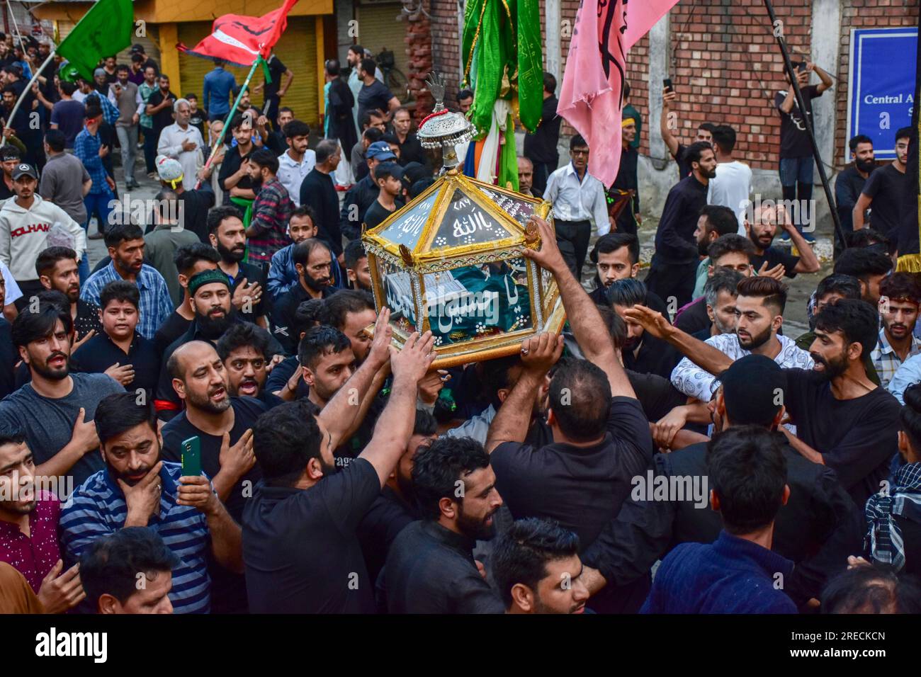 Srinagar, India. 27th July, 2023. Kashmiri Shiite Muslims perform ...