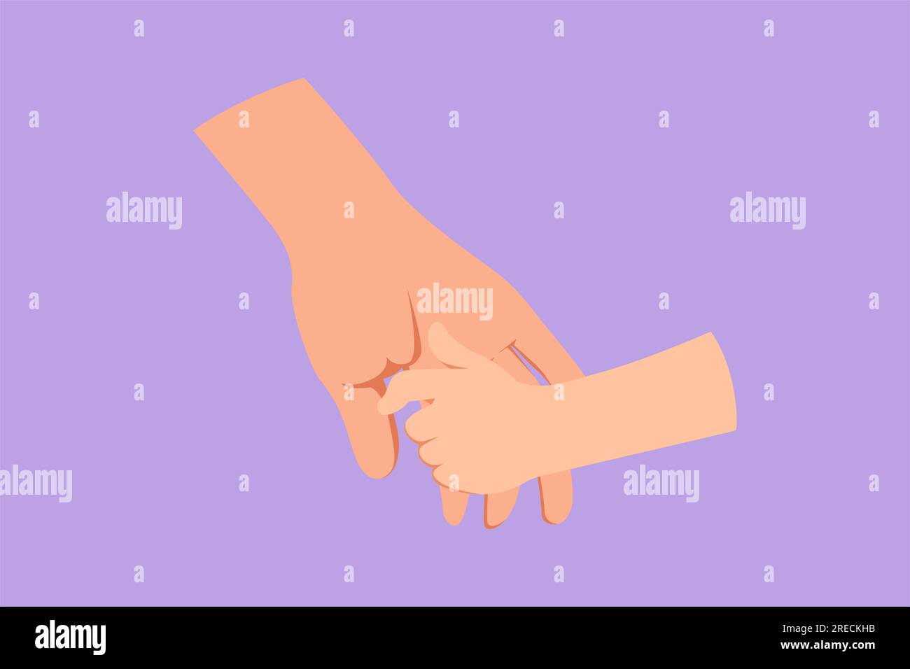 Character flat drawing of mother giving hand to her child. Adorable ...