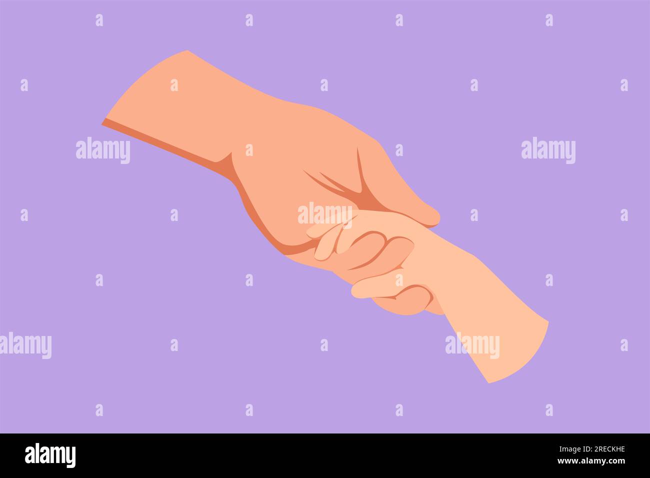 Character flat drawing father giving hand to his child. Adorable babies ...