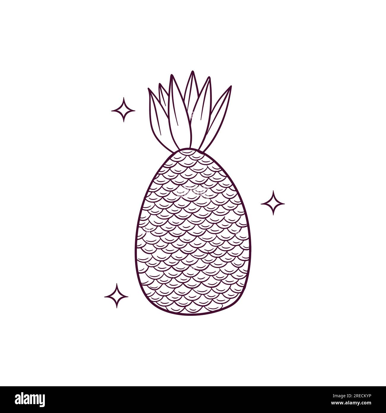 Pineapple dessert icon doodle hi-res stock photography and images - Alamy