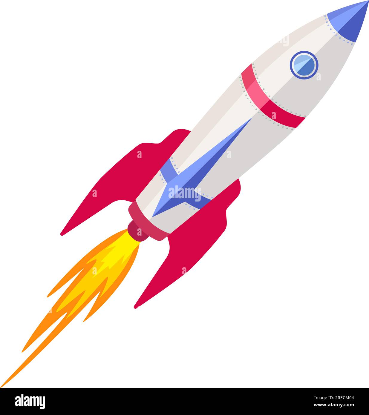 Rocket spaceship flying. Cartoon flat vector illustration Stock Vector ...