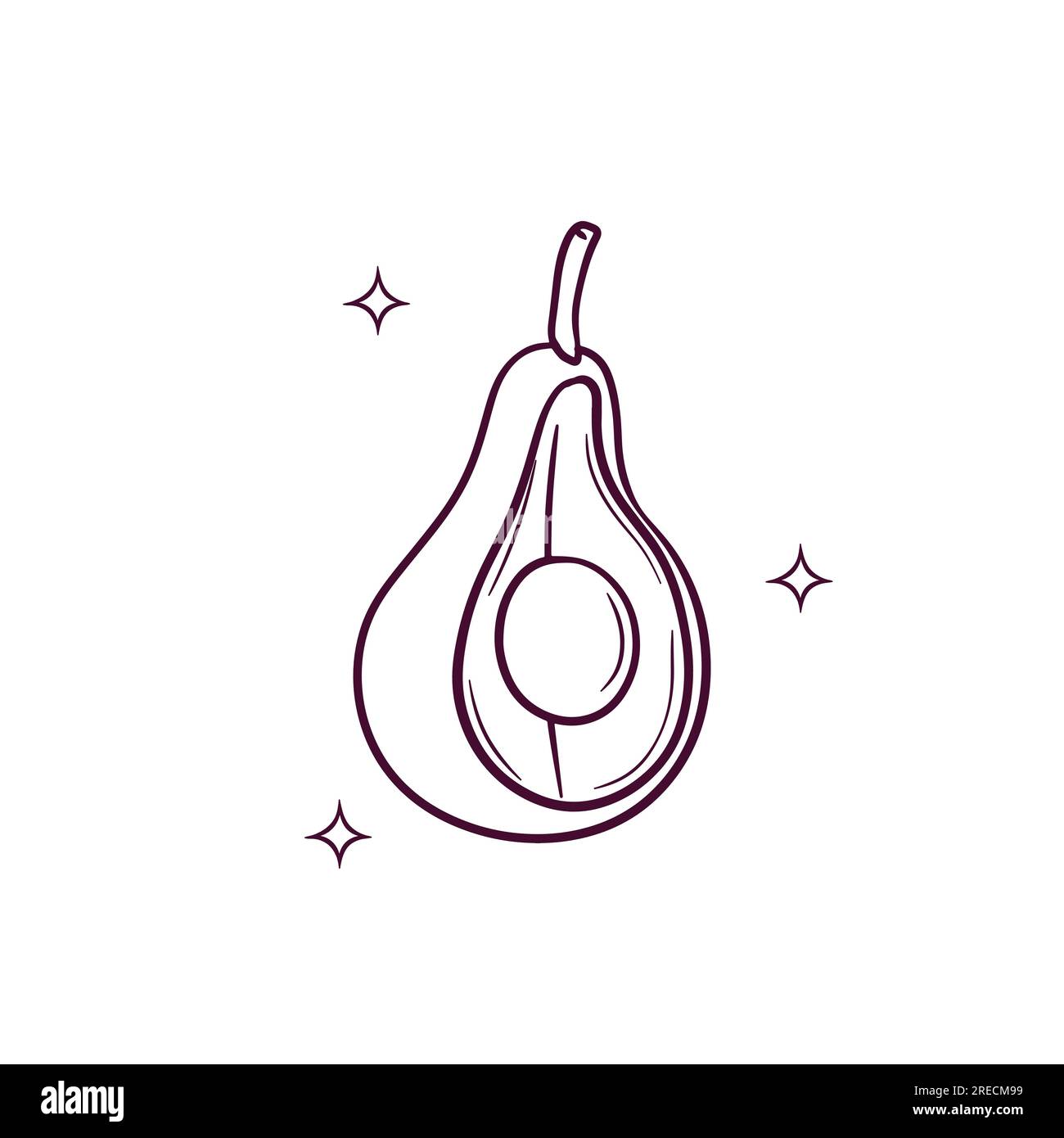 Hand Drawn Avocado. Doodle Vector Sketch Illustration Stock Vector ...