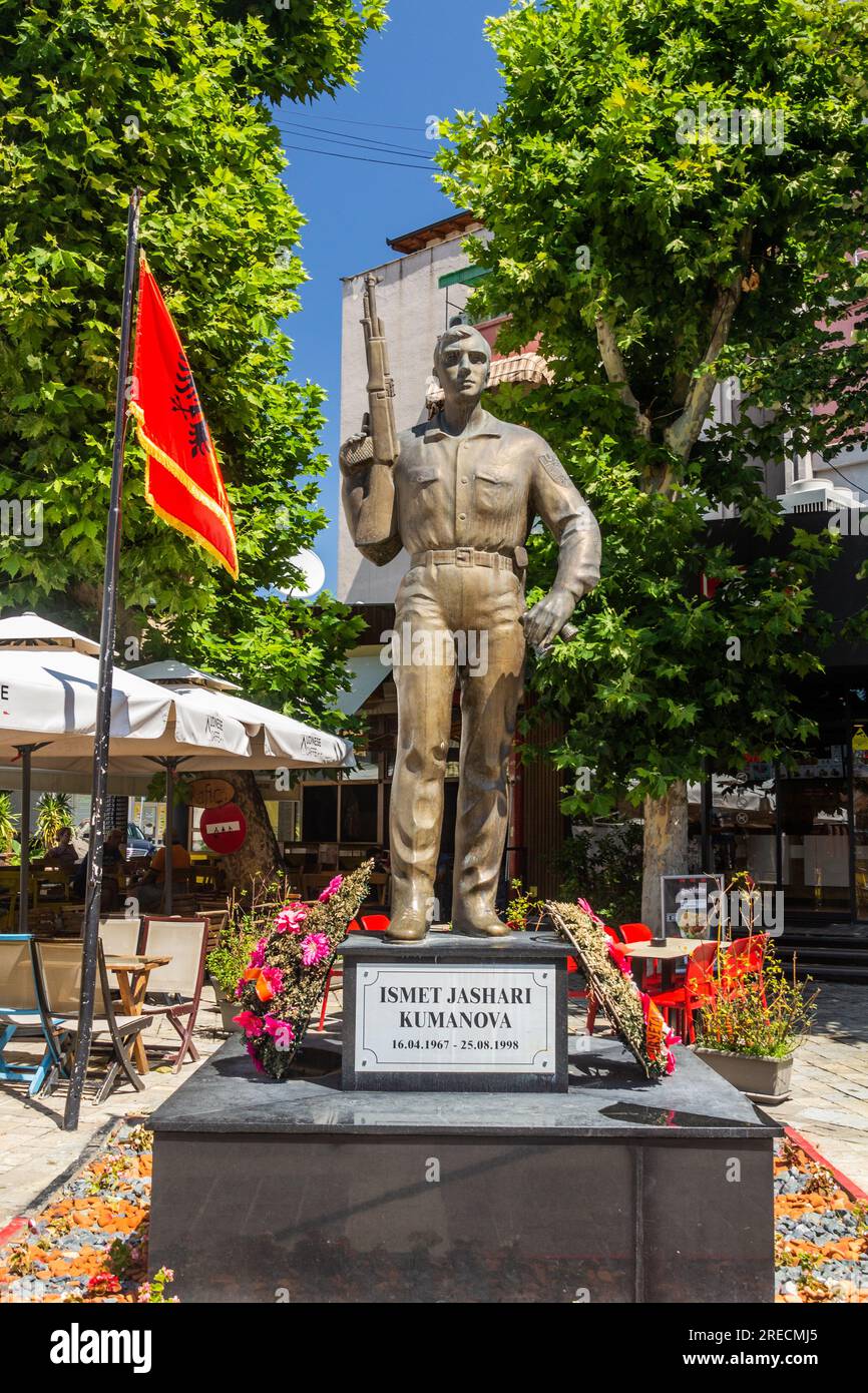 PRIZREN, KOSOVO - AUGUST 12, 2019: Ismet Jashari monument in Prizren ...