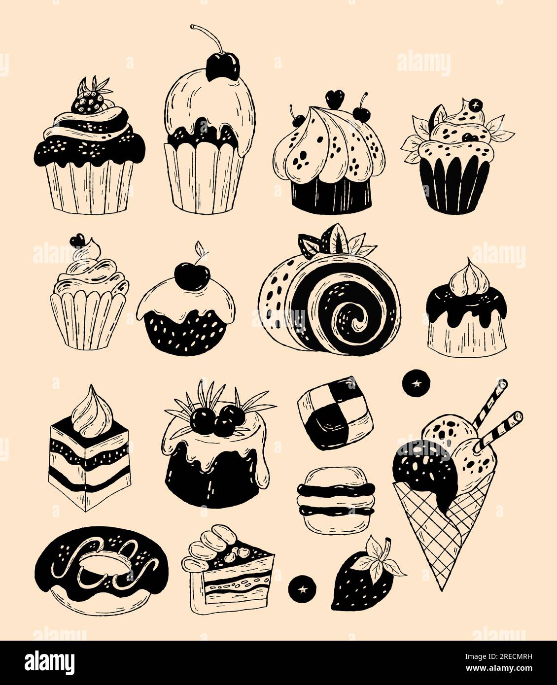 Macarons cakes Stock Vector Images - Alamy
