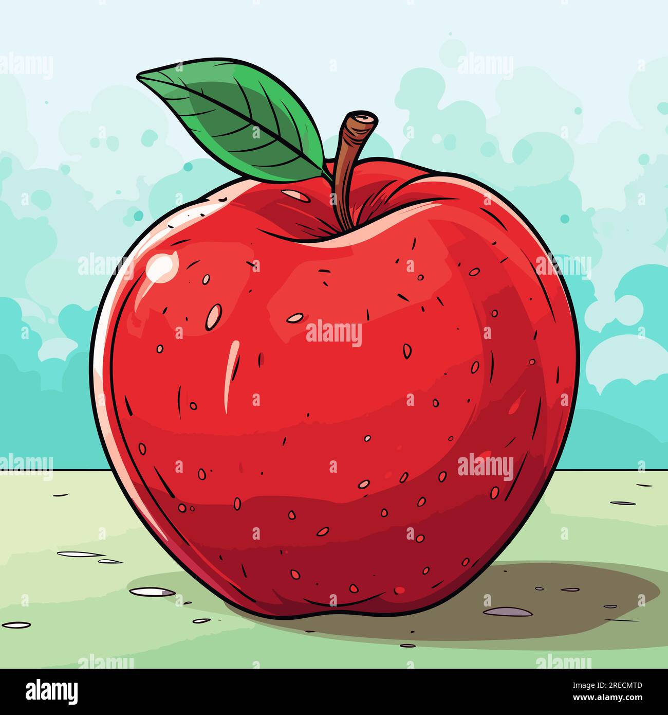 Apple hand-drawn comic illustration. Apple. Vector doodle style cartoon ...