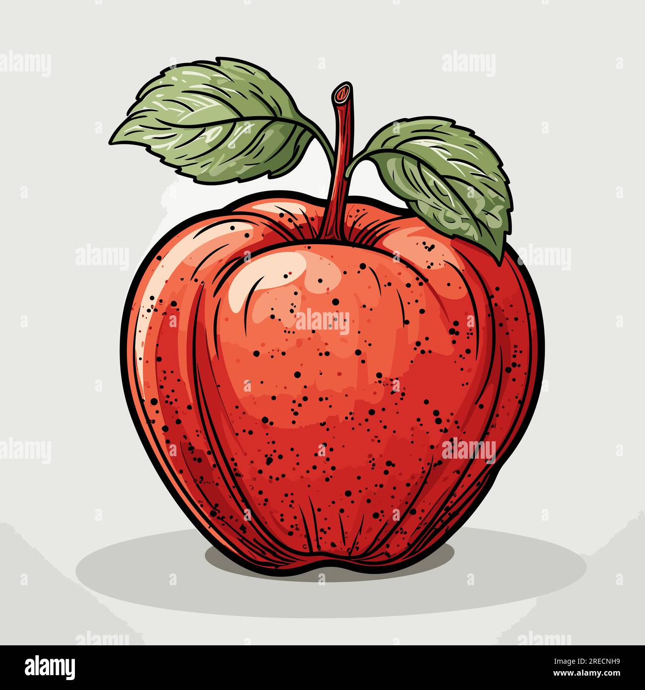 Apple hand-drawn comic illustration. Apple. Vector doodle style cartoon ...