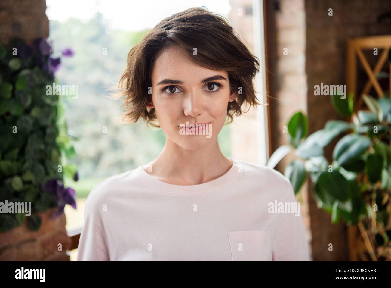 Closeup photo portrait of pretty banker business worker lady posing ...