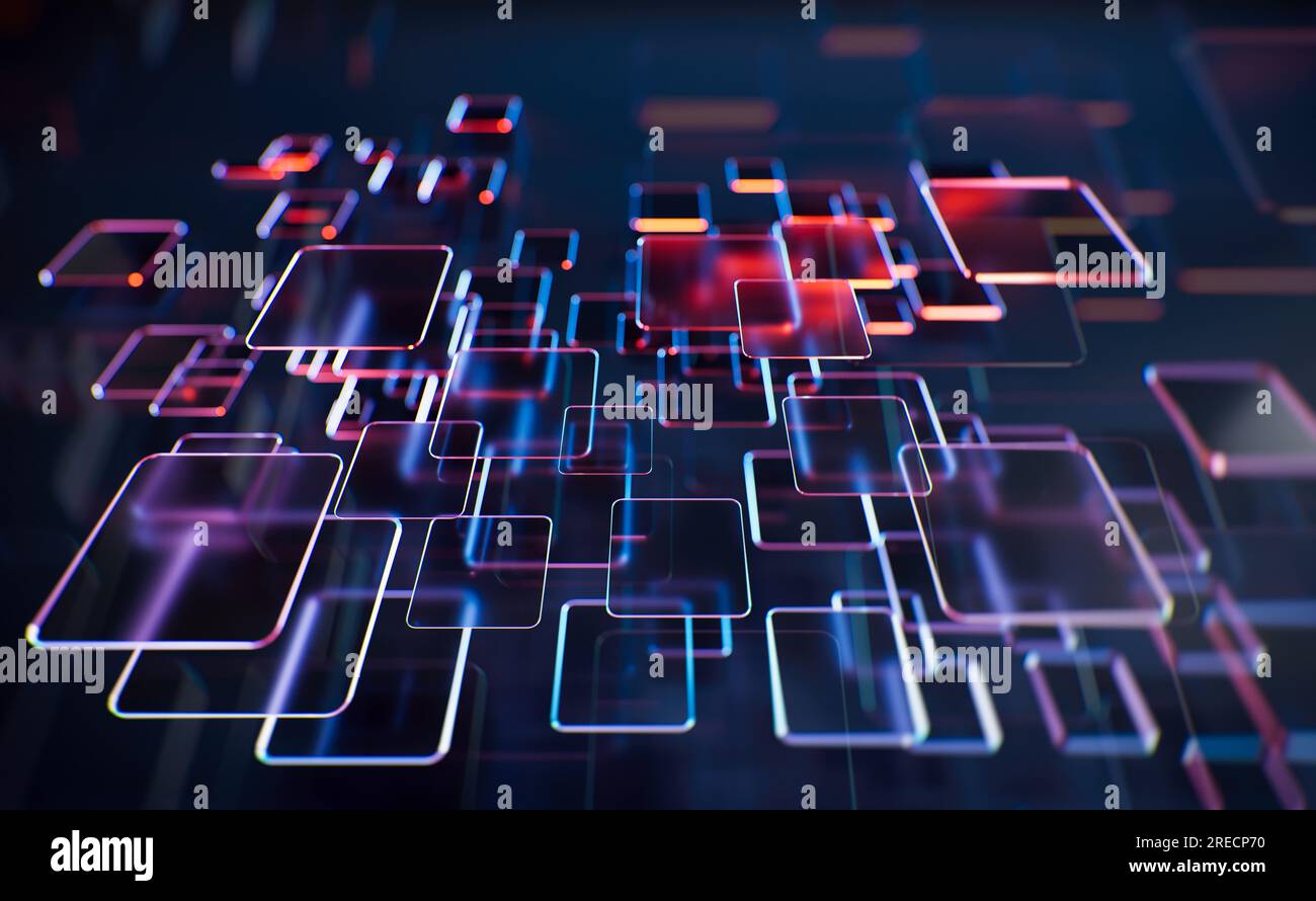 Abstract background, technology concept, 3D rendering, translucent ...