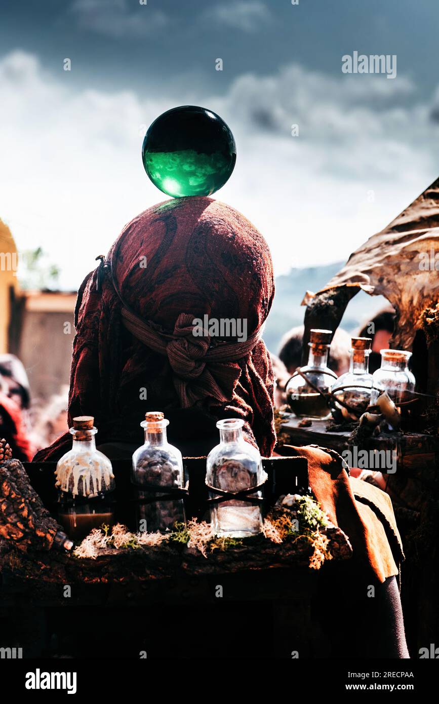 Obidos Medieval Fair characters in Obido, Portugal Stock Photo - Alamy