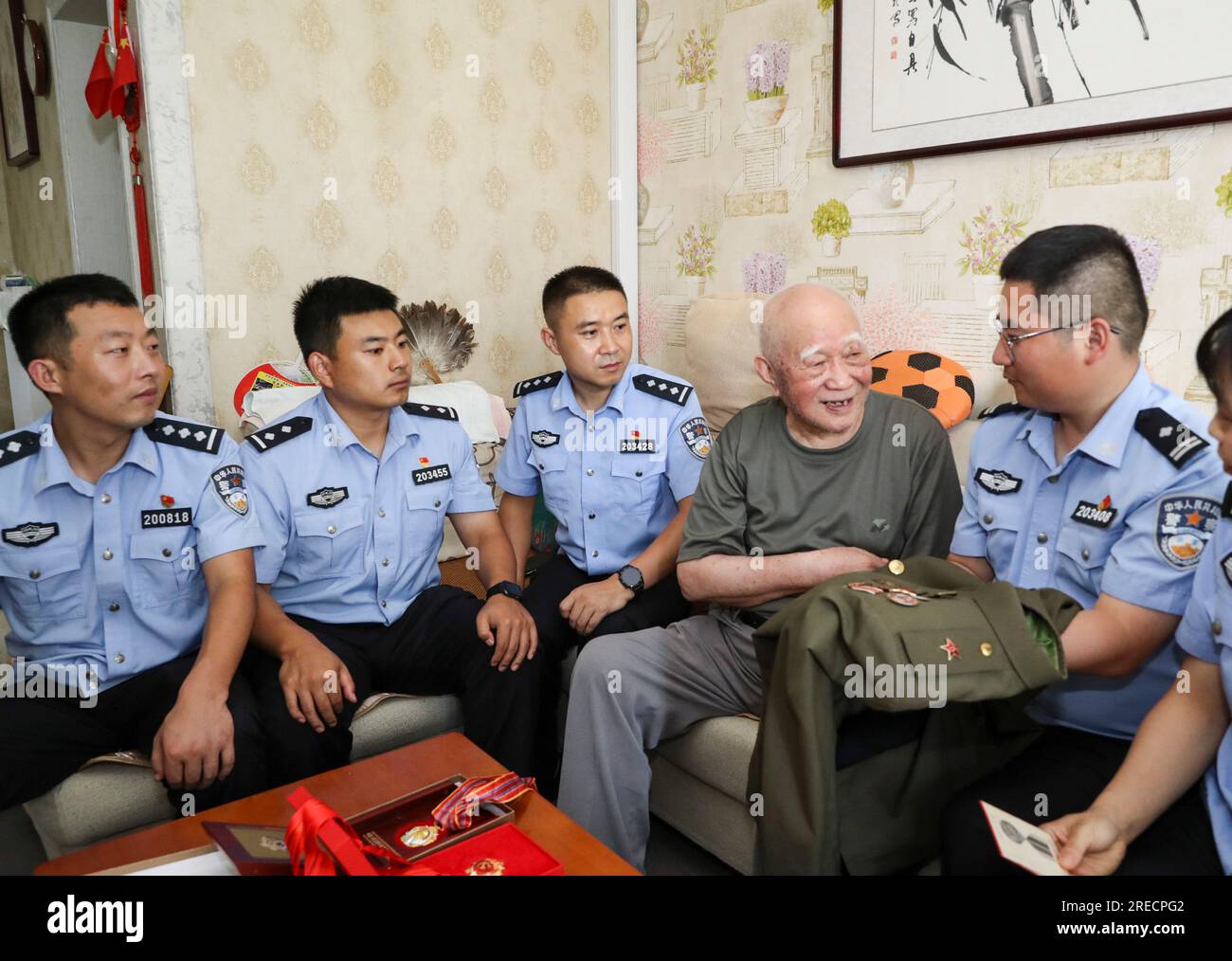 HUAI'AN, CHINA - JULY 27, 2023 - 93-year-old veteran Ren Zegan tells ...