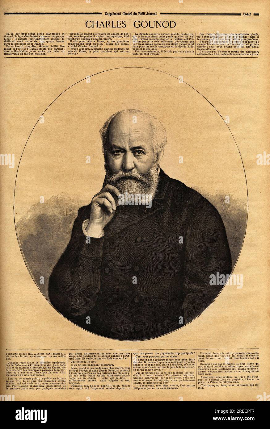 Portrait de Charles Gounod (1818-1893), compositeur francais, repute ...