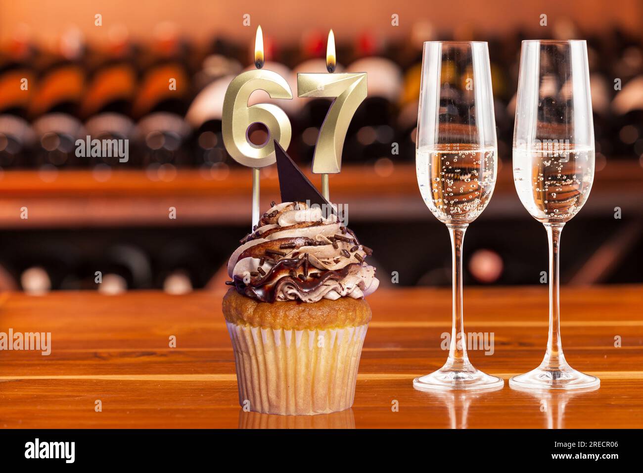 Cupcake With Number For Celebration Of Birthday Or Anniversary; Number ...