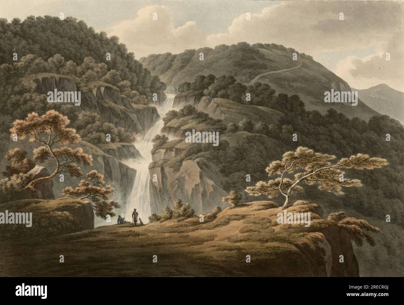 Great fall of the Fynach 1809 by Joseph Constantine Stadler Stock Photo ...