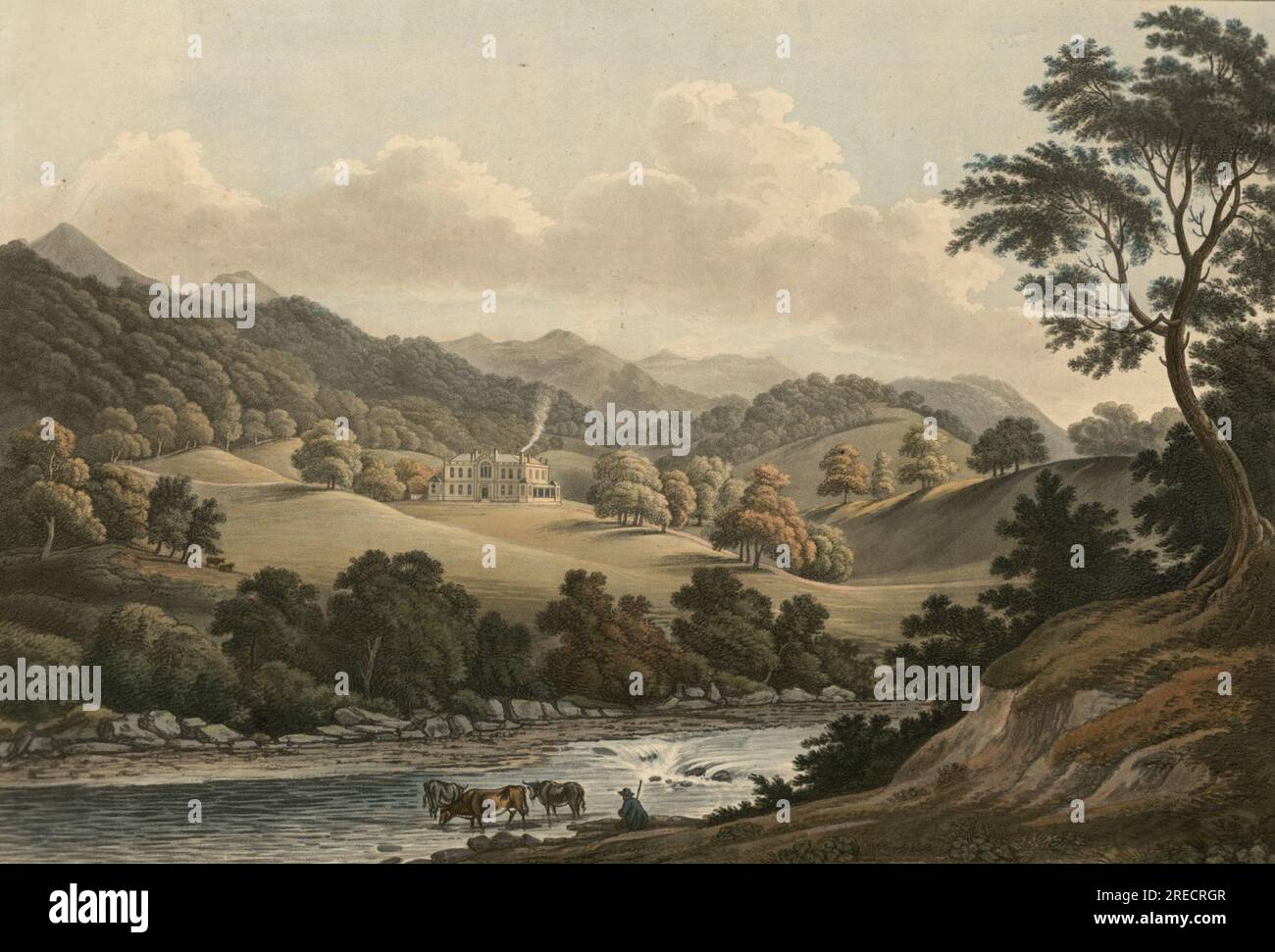 Hafod House 1809 by Joseph Constantine Stadler Stock Photo - Alamy