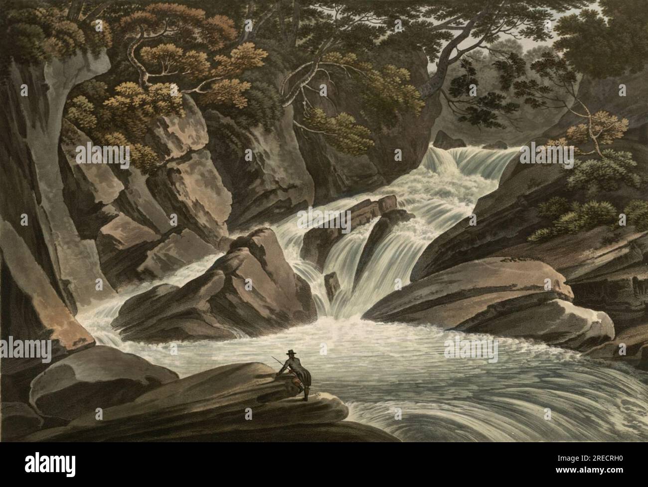 Upper part of the Pyran Cascade 1809 by Joseph Constantine Stadler ...