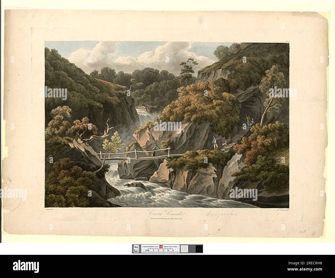 Cavern Cascade circa 1810 by Joseph Constantine Stadler Stock Photo - Alamy