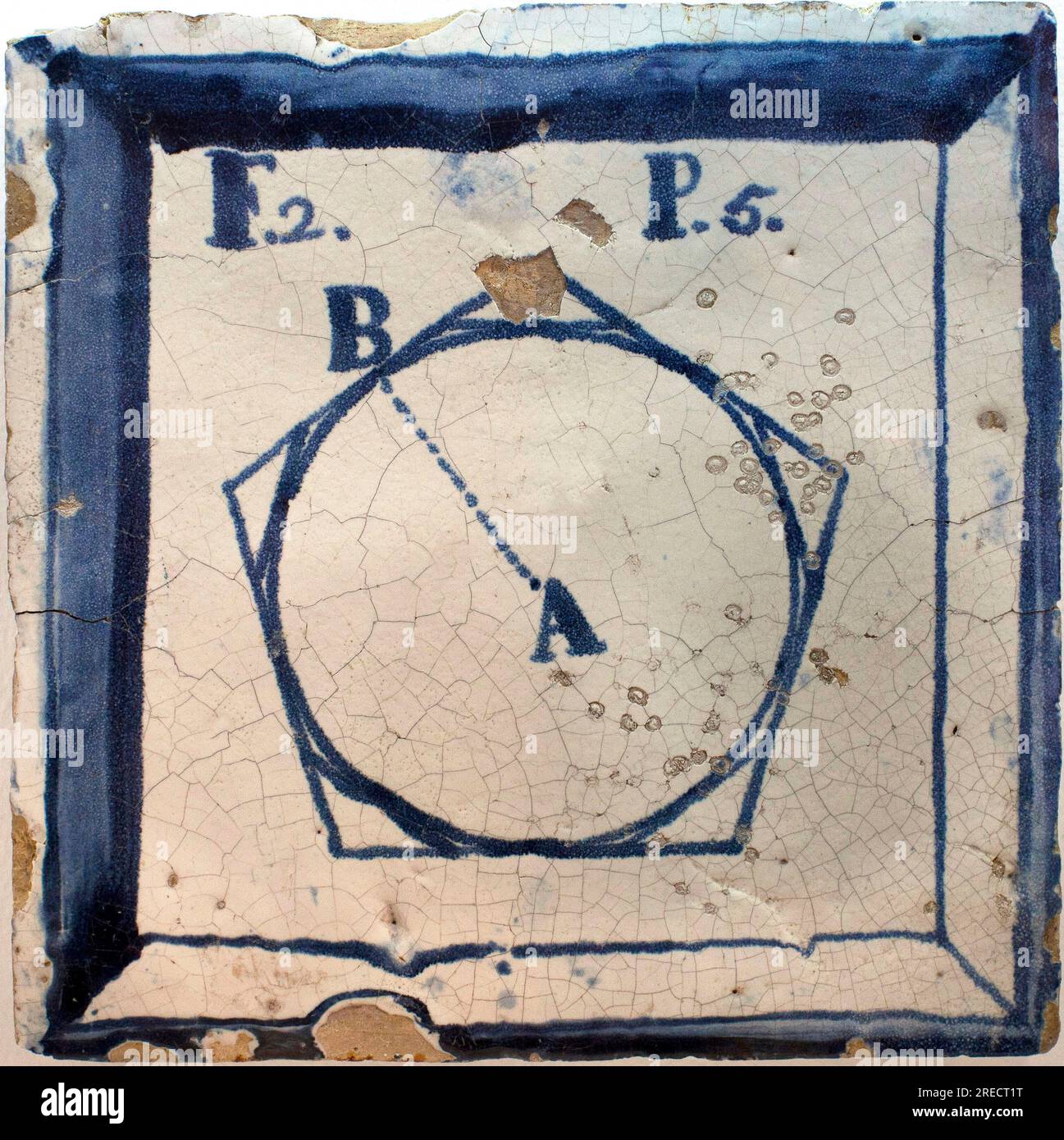 Diagramme geometrique d'un pentagone - Azuleros de Lisbonne, faience ...