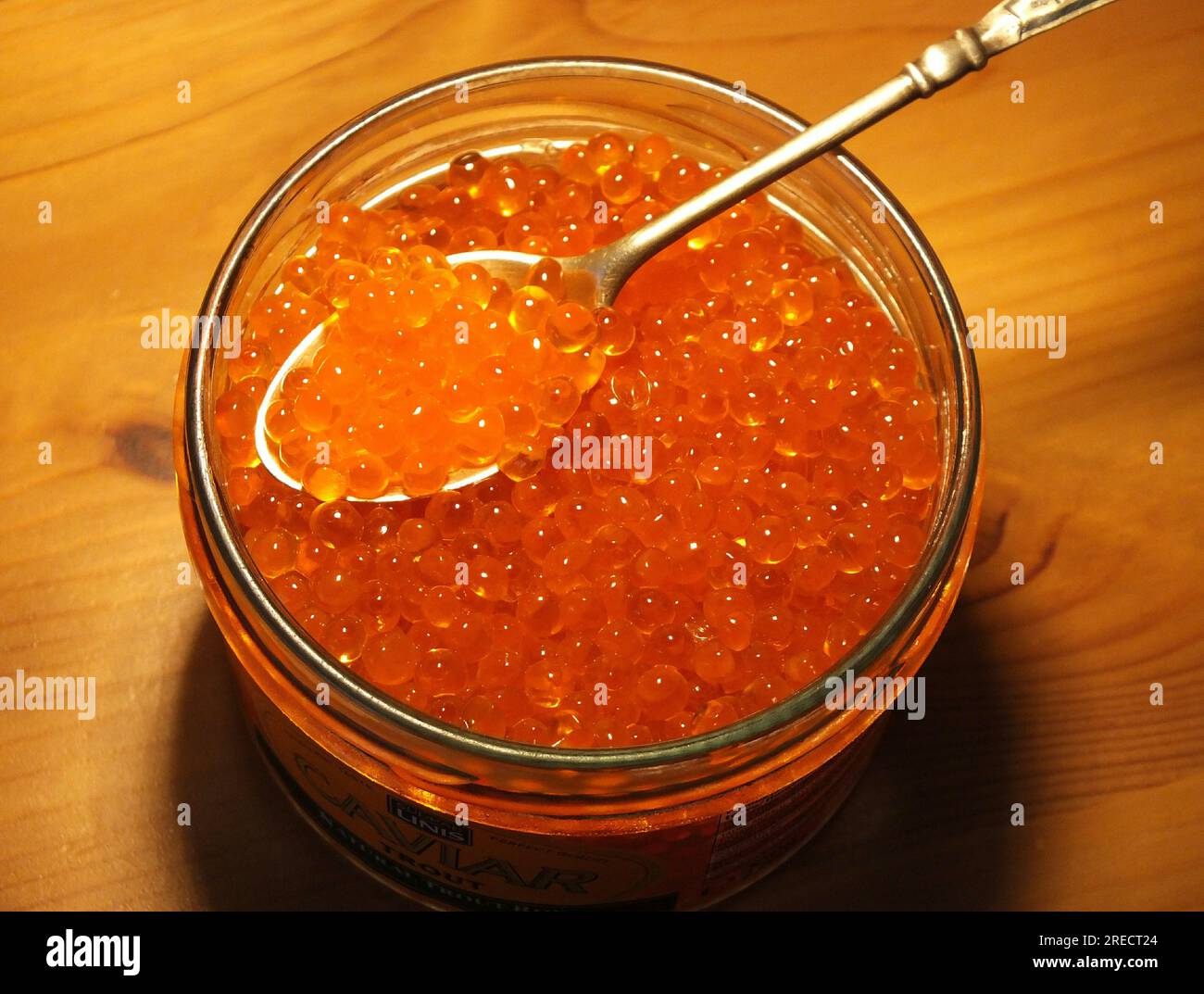 Natural grainy red trout caviar Stock Photo - Alamy
