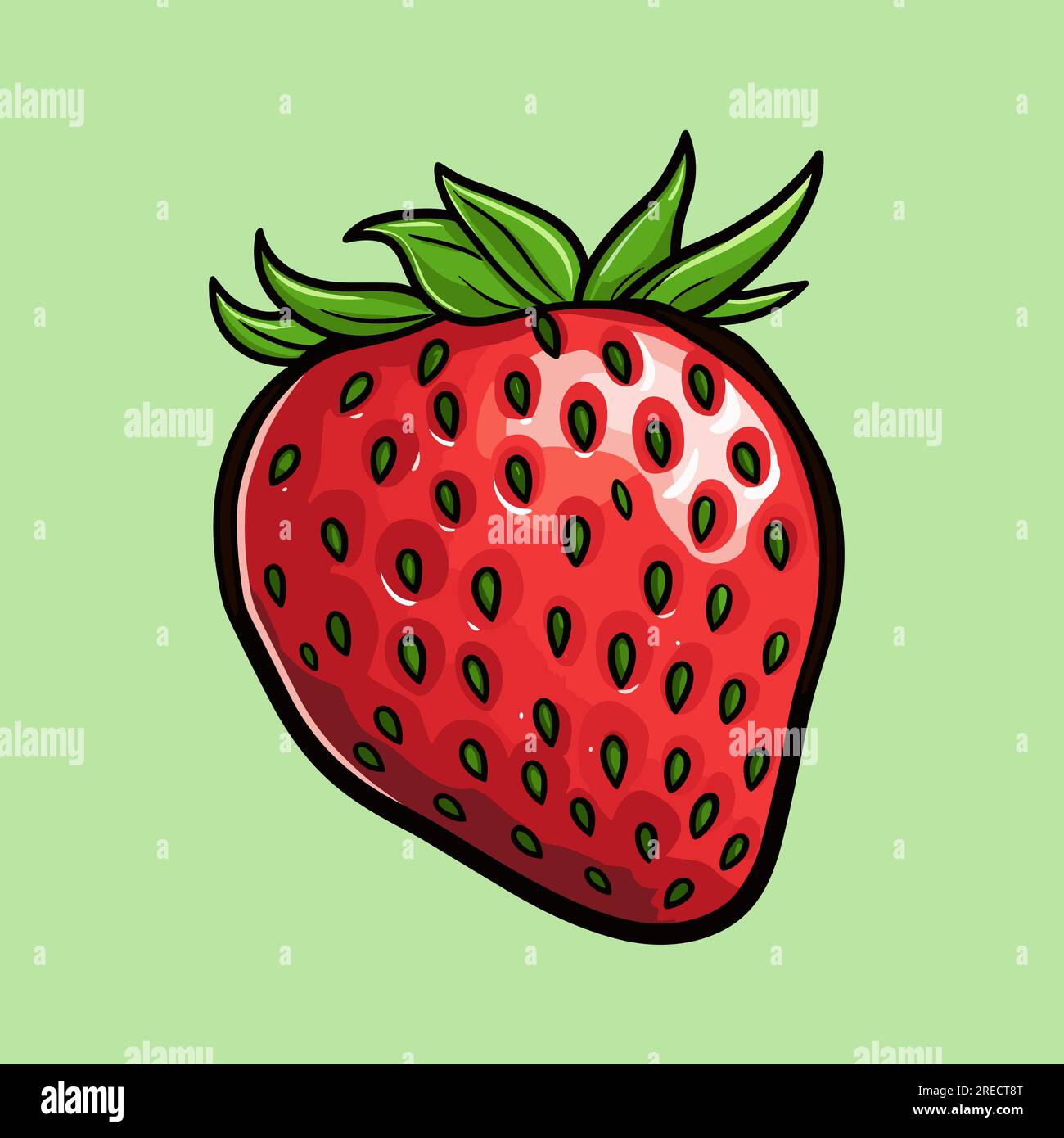 Strawberry hand-drawn comic illustration. Strawberry. Vector doodle ...