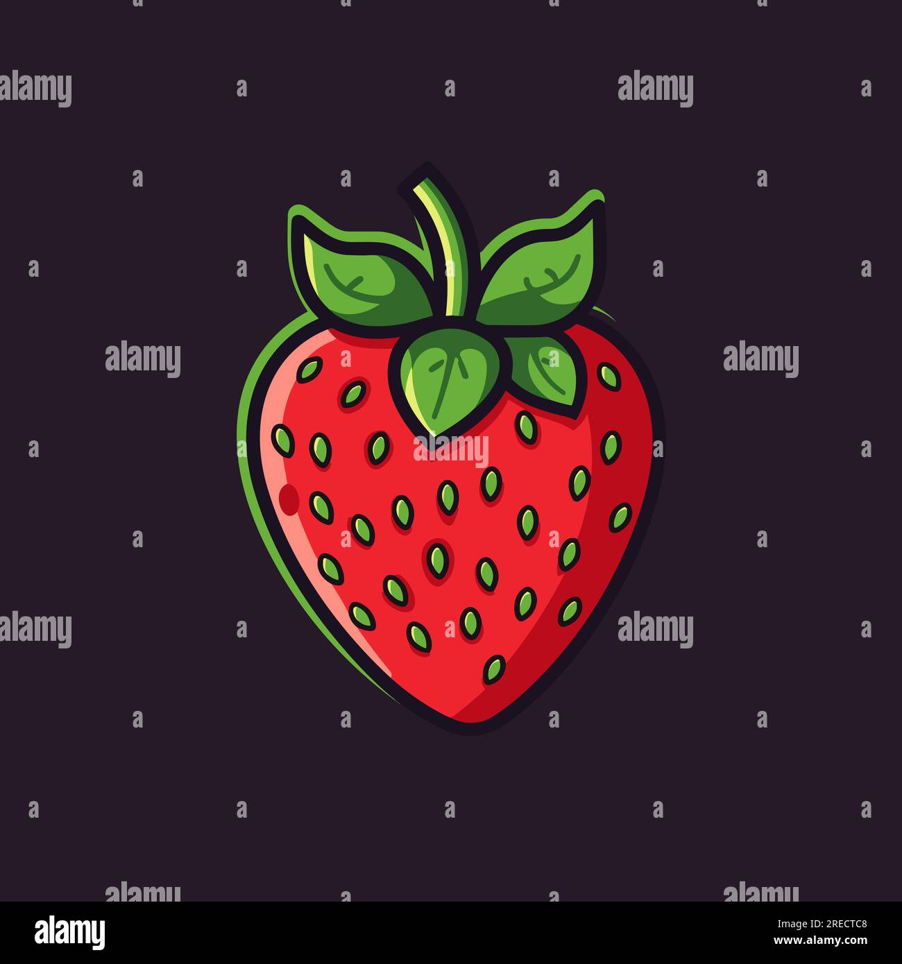 Strawberry hand-drawn comic illustration. Strawberry. Vector doodle ...