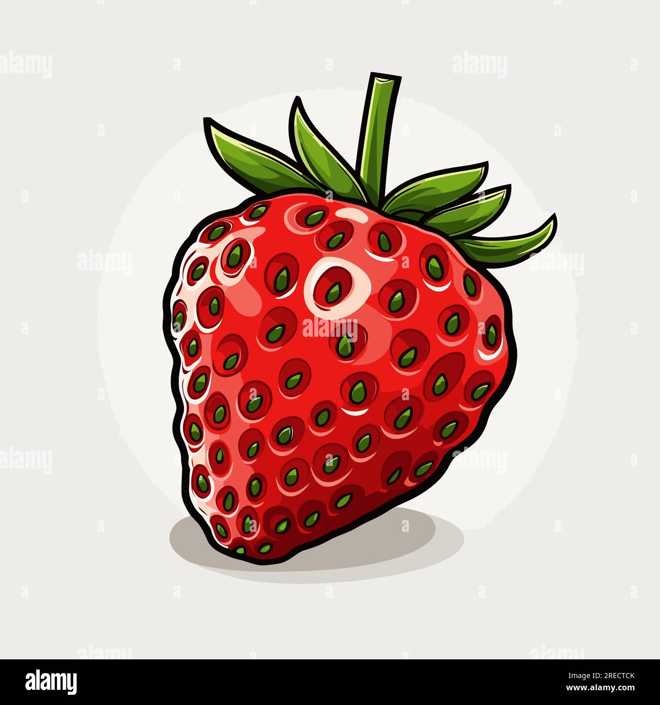 Strawberry hand-drawn comic illustration. Strawberry. Vector doodle ...