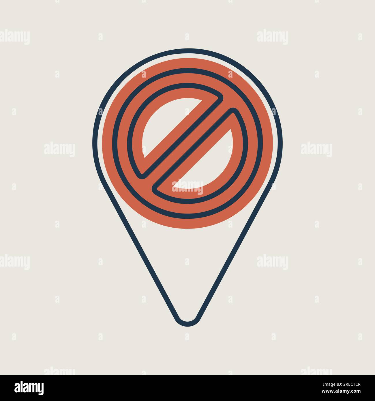 Forbidden pin map isolated icon. Map pointer. Demonstration ...