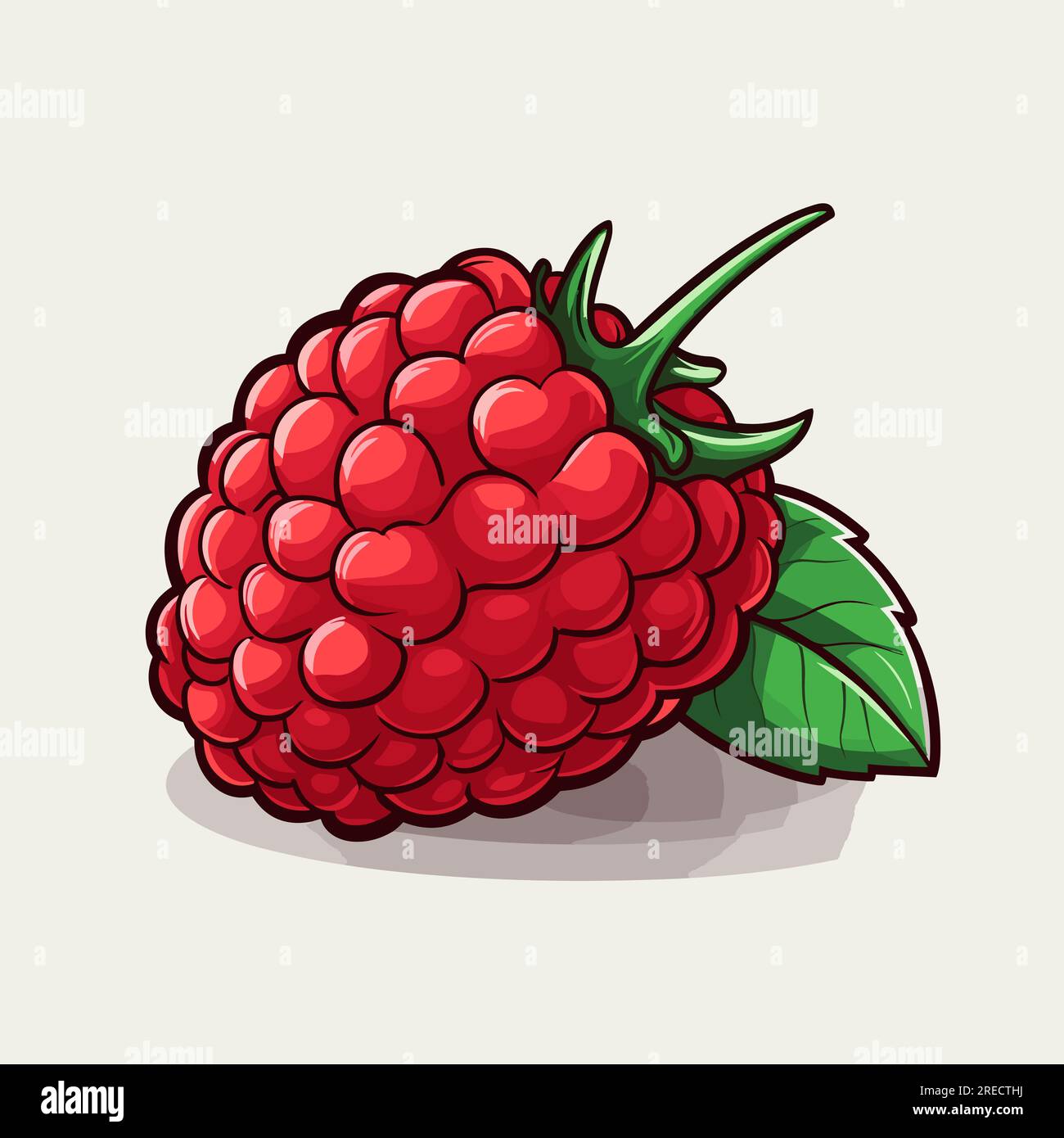 Raspberry hand-drawn comic illustration. Raspberry. Vector doodle style ...
