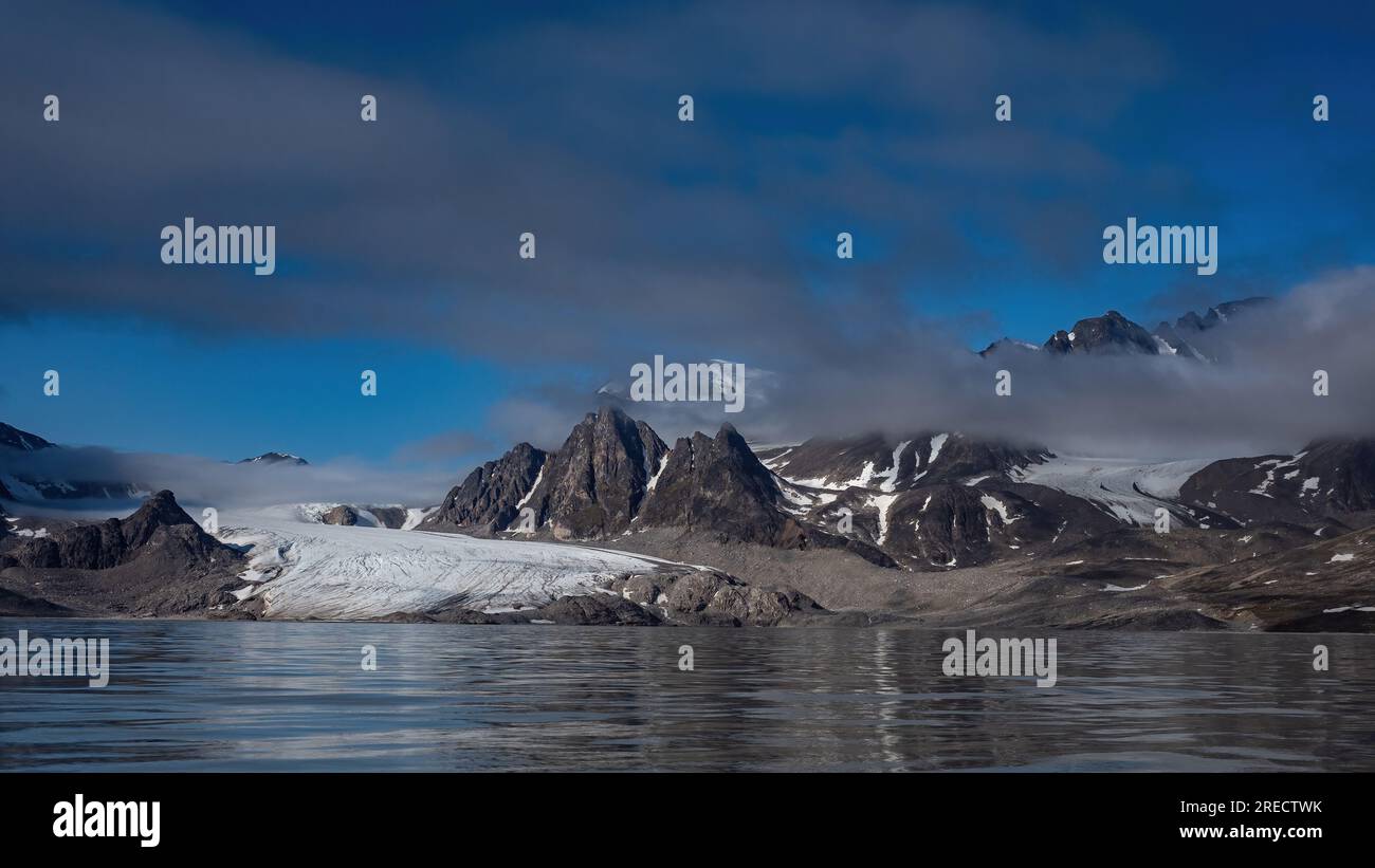 Glacier Friedrichbreen in Bockfjorden Svalbard, Norway on July 2023 ...