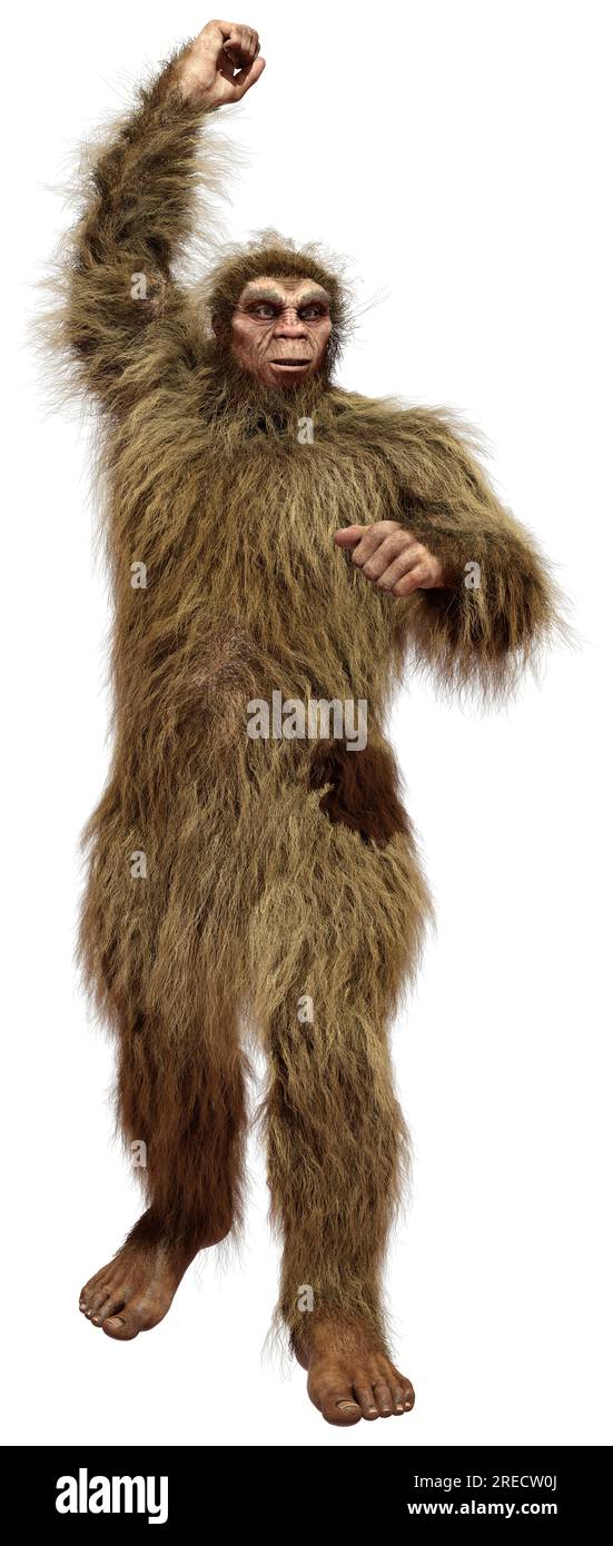 3D rendering of a Sasquatch or Bigfoot isolated on white background ...