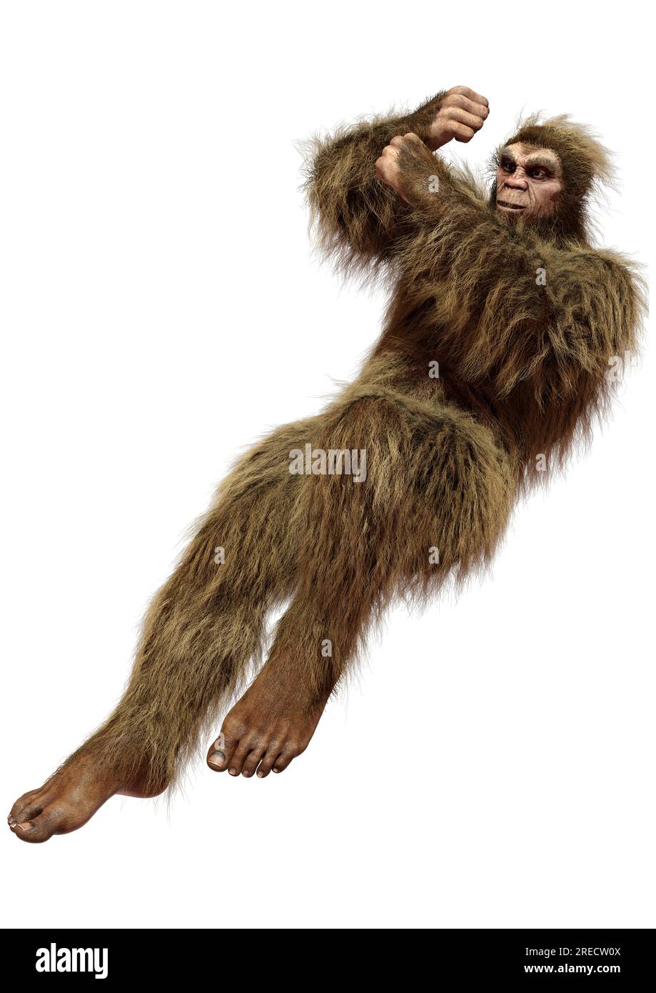 3D rendering of a Sasquatch or Bigfoot isolated on white background ...