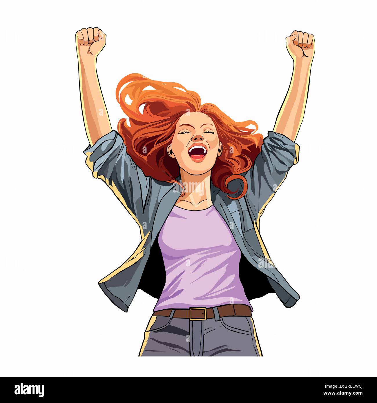 Happy women are celebrating a victory. Vector illustration Stock Vector ...