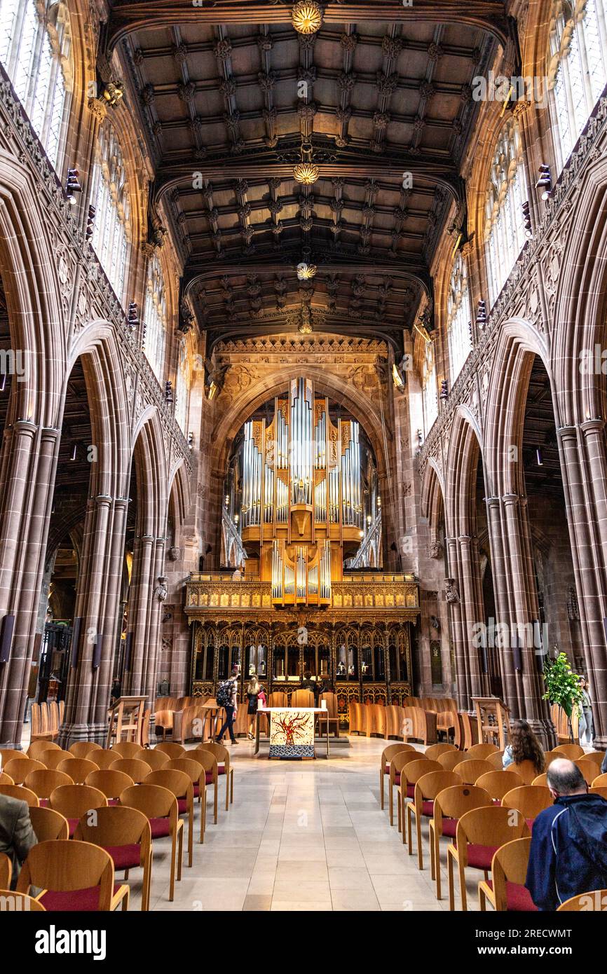 Interior of Manchester Cathedral, Manchester, Lancashire, England Stock ...