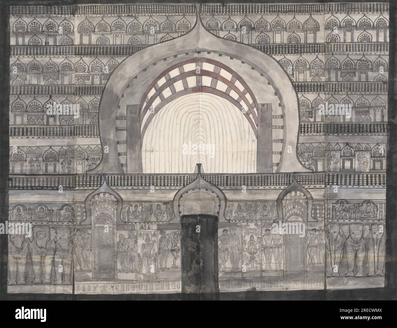 The Temple at Ekvera circa 1793 by Gangaram Chintaman Tambat Stock ...