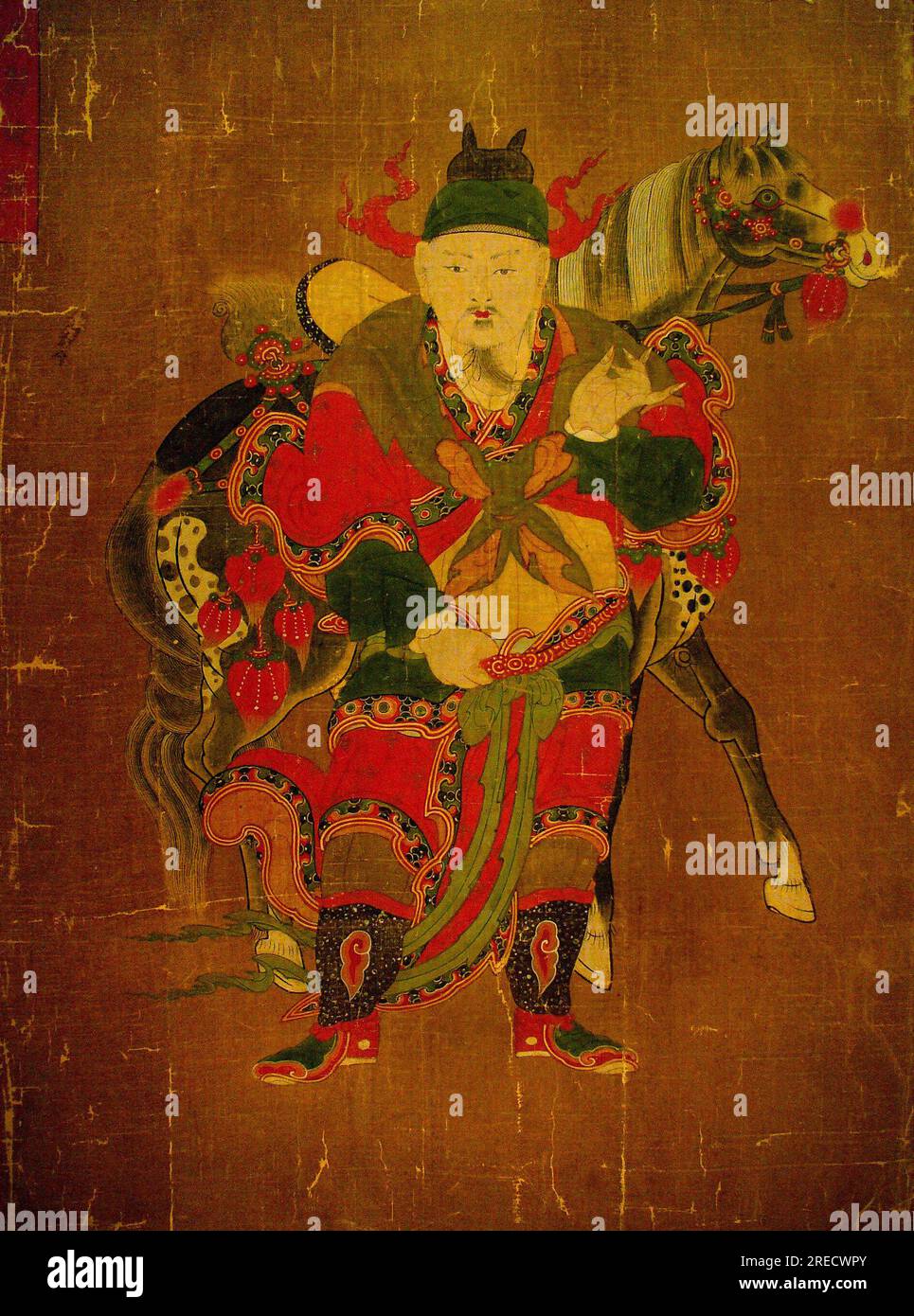 Messager des Enfers avec cheval, peinture sur rouleau de chanvre, periode Joseon (Choseon ...