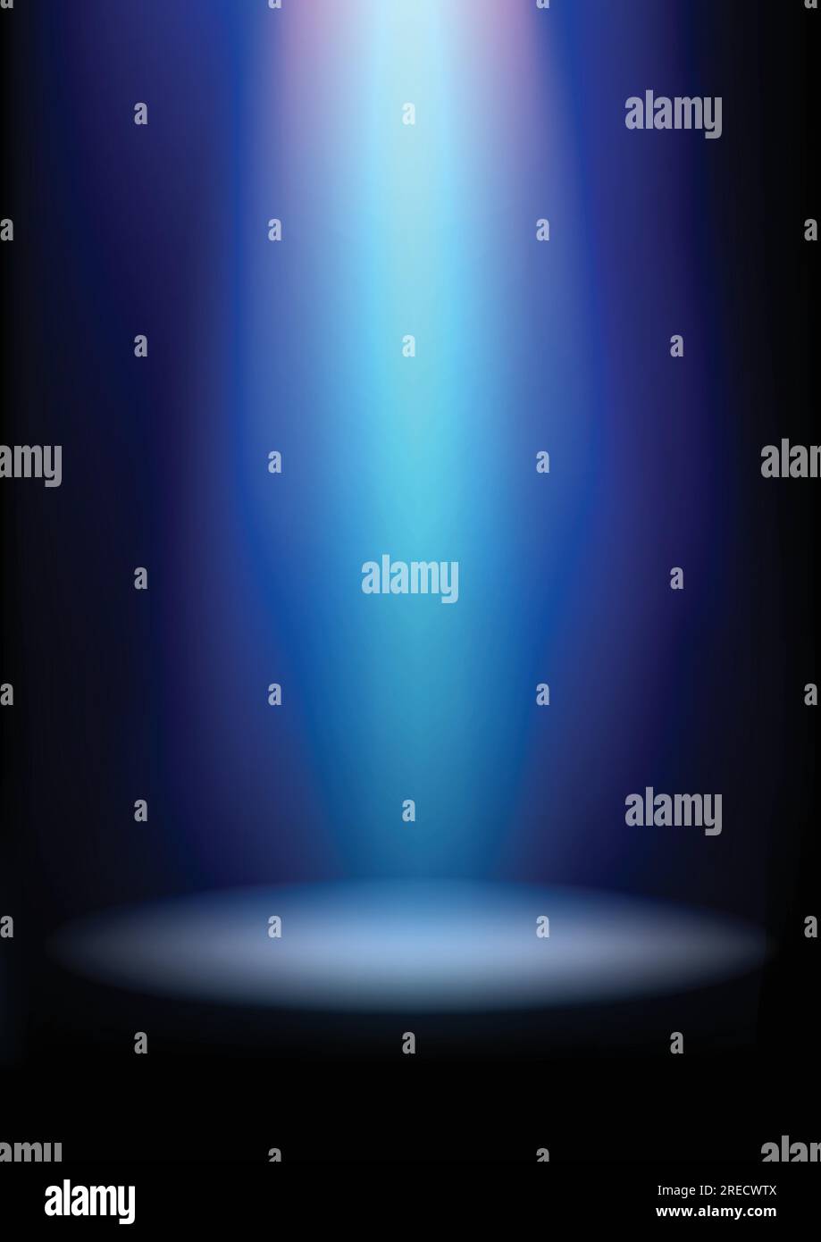 Illumination effects of blue spotlight, vector illustration with ...
