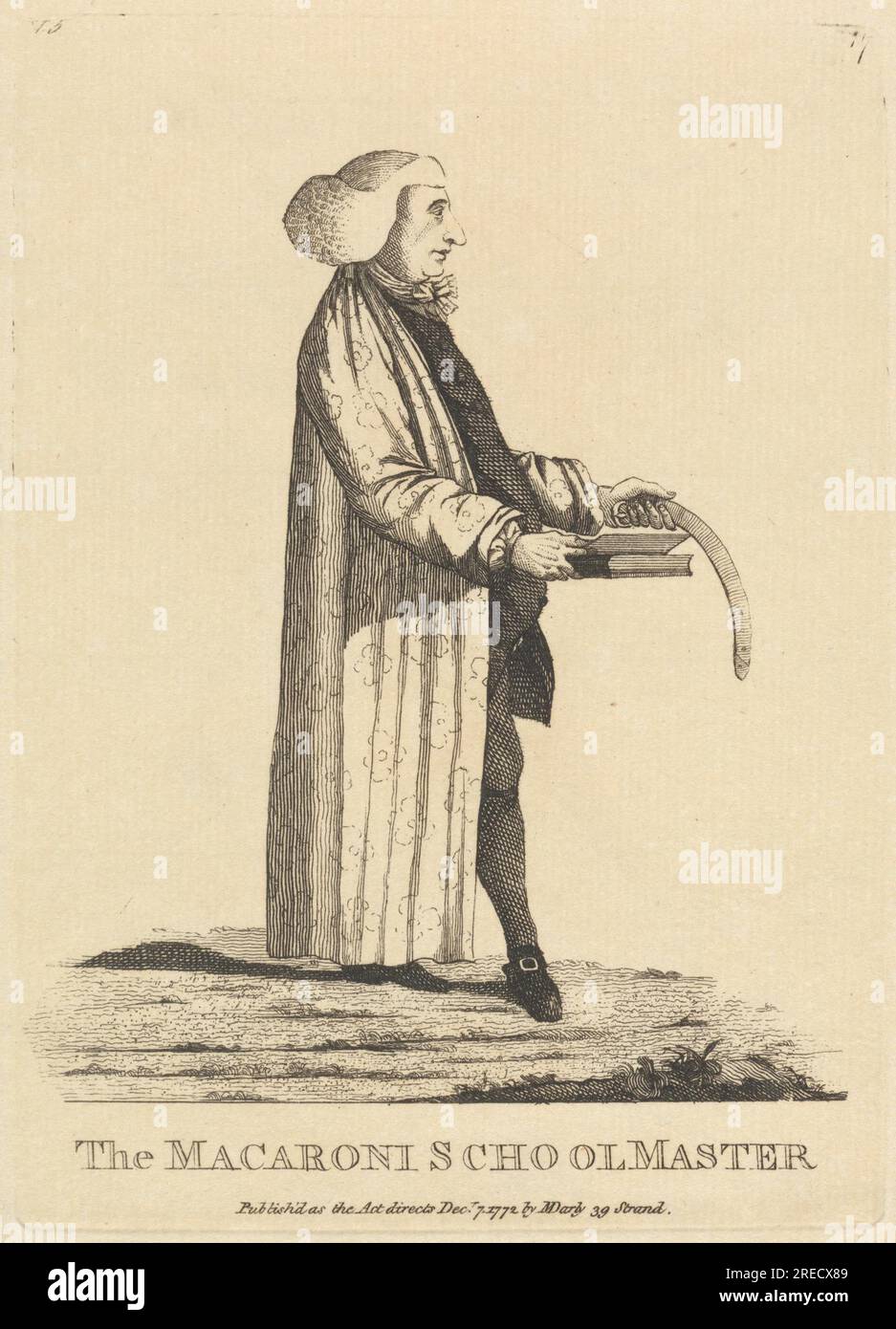 The Schoolmaster by Mary Darly Stock Photo - Alamy