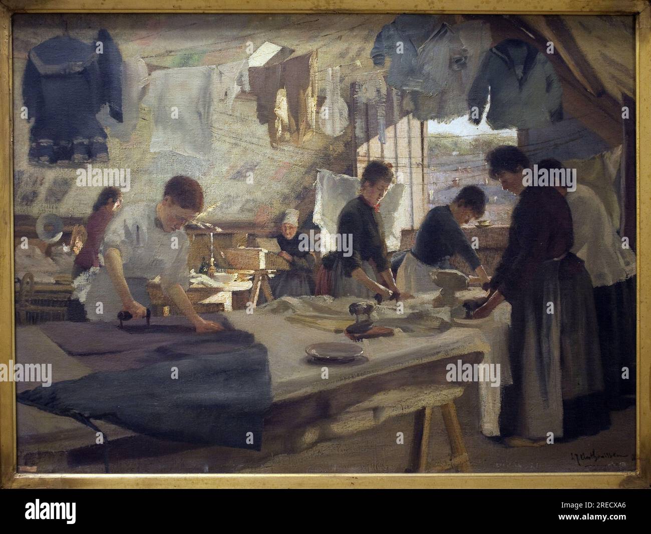 Atelier de repasseuses a Trouville . Peinture de Louis Joseph ...