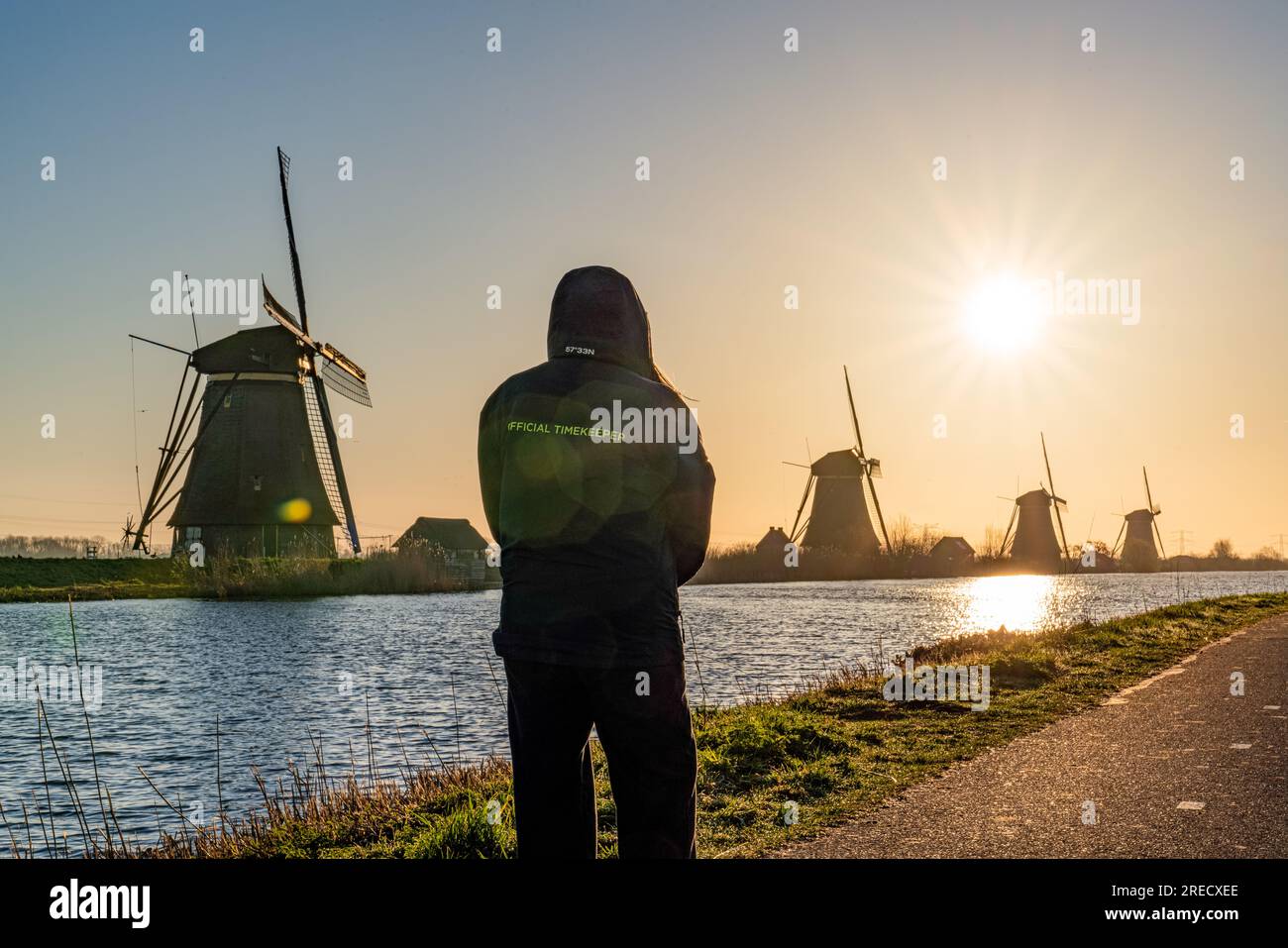 Early morning enjoying the sunrise at the famous windmills of ...